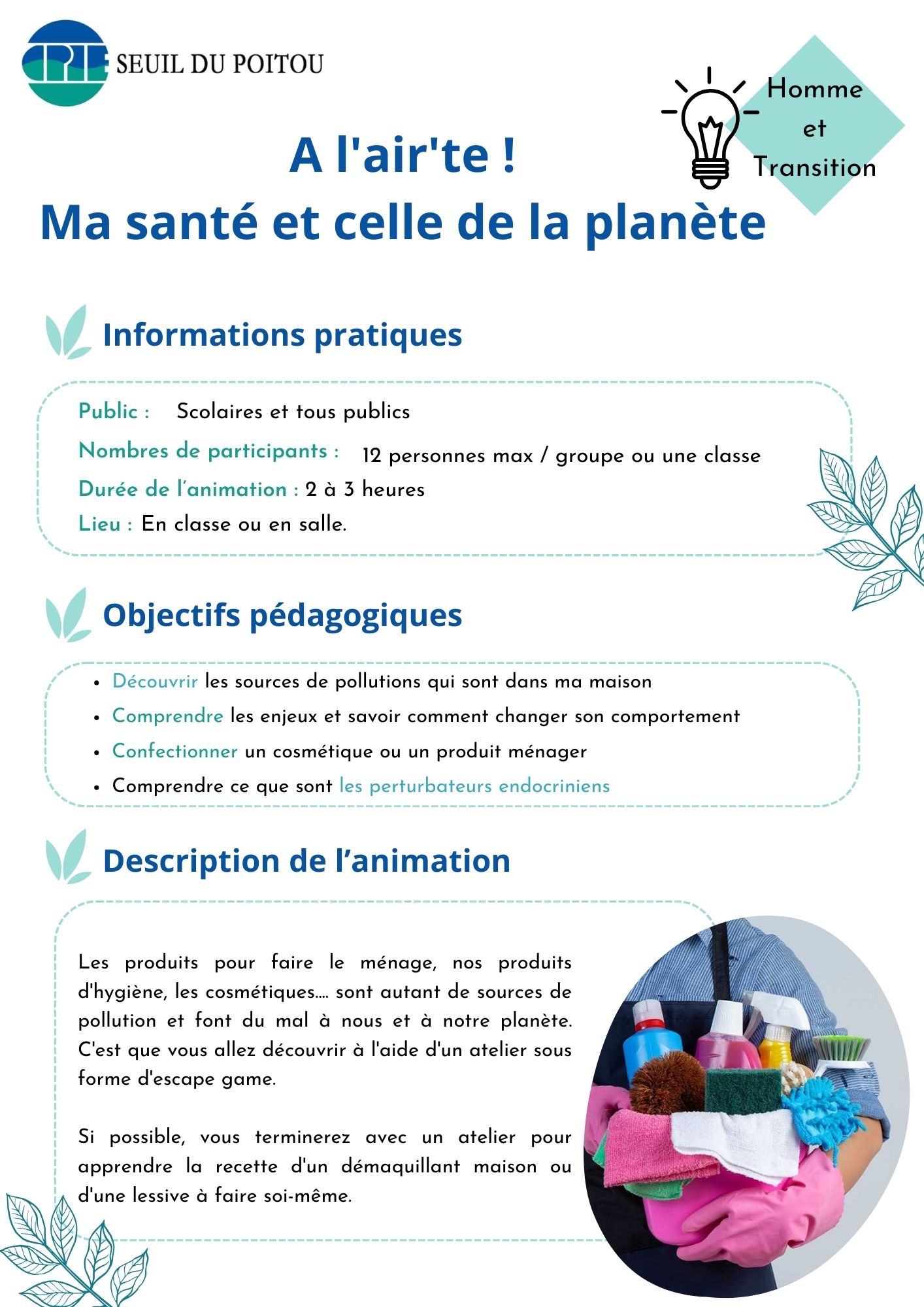 Thématique Homme et transition – CPIE Seuil du poitou